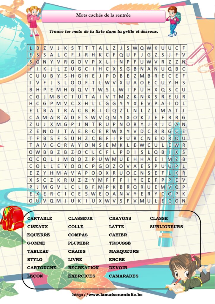 Mots cachés de la rentrée - La maison en folie