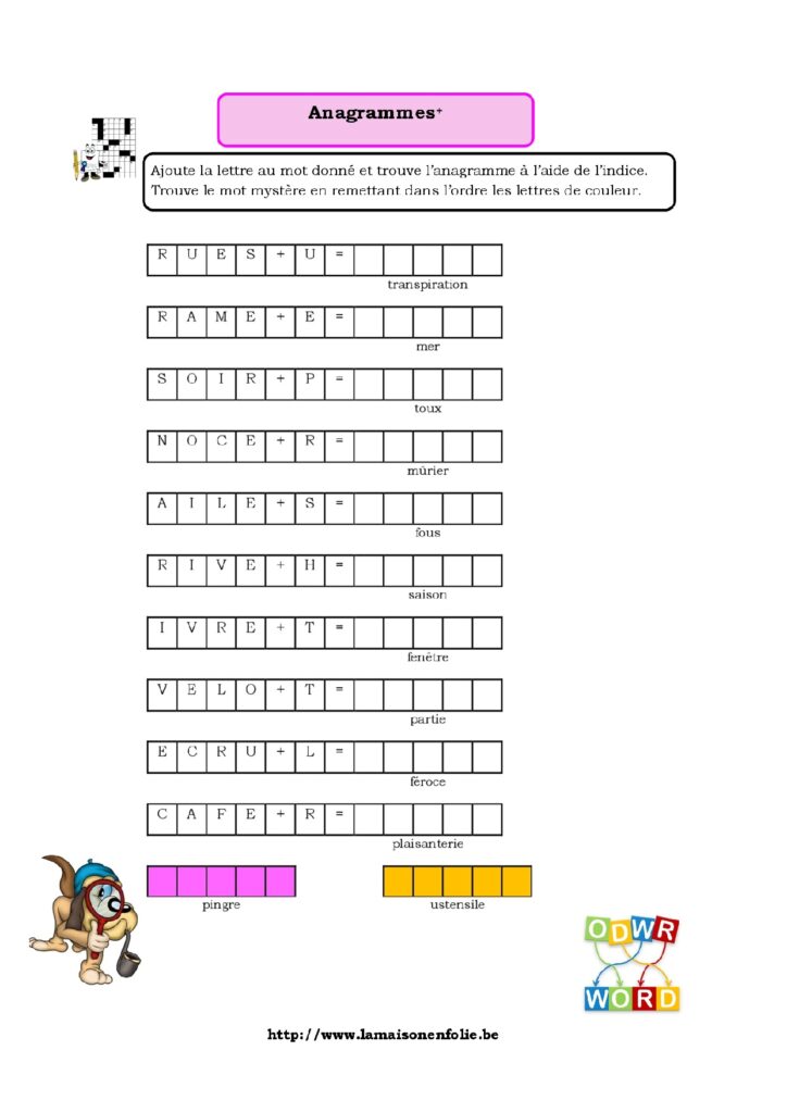 Anagrammes+ - La maison en folie