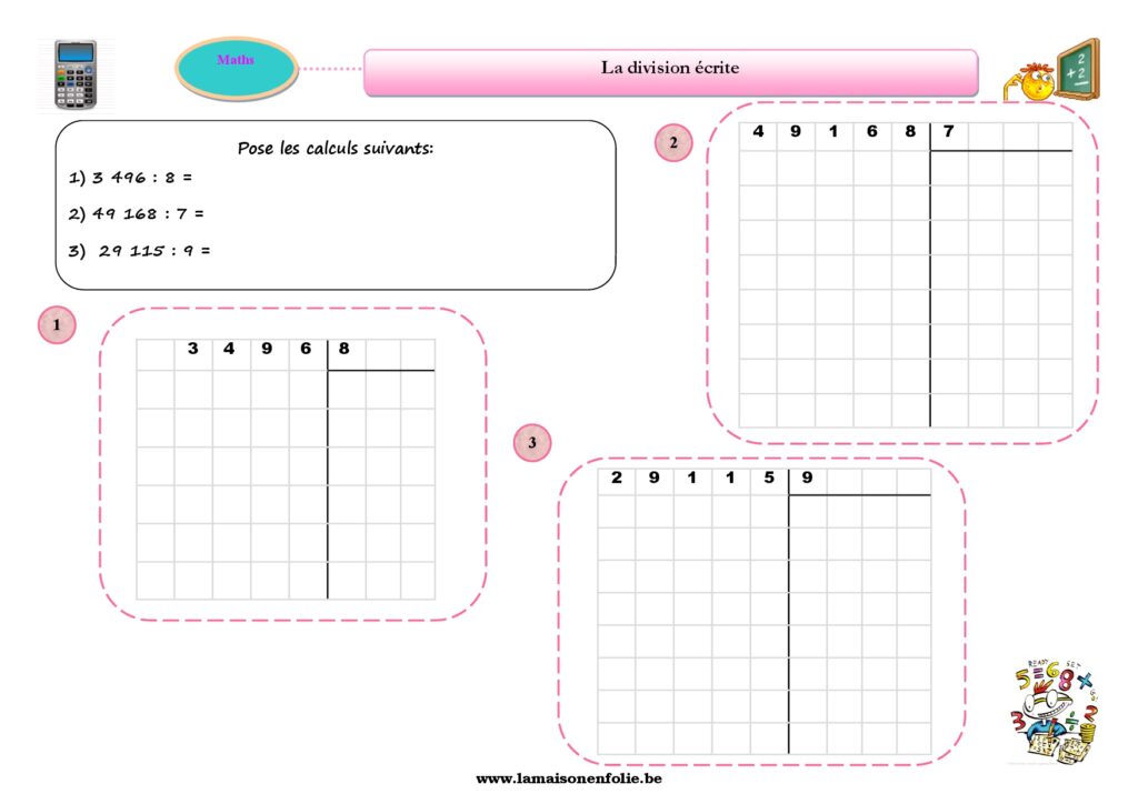 Fichier d’entraînement à la division écrite - La maison en folie