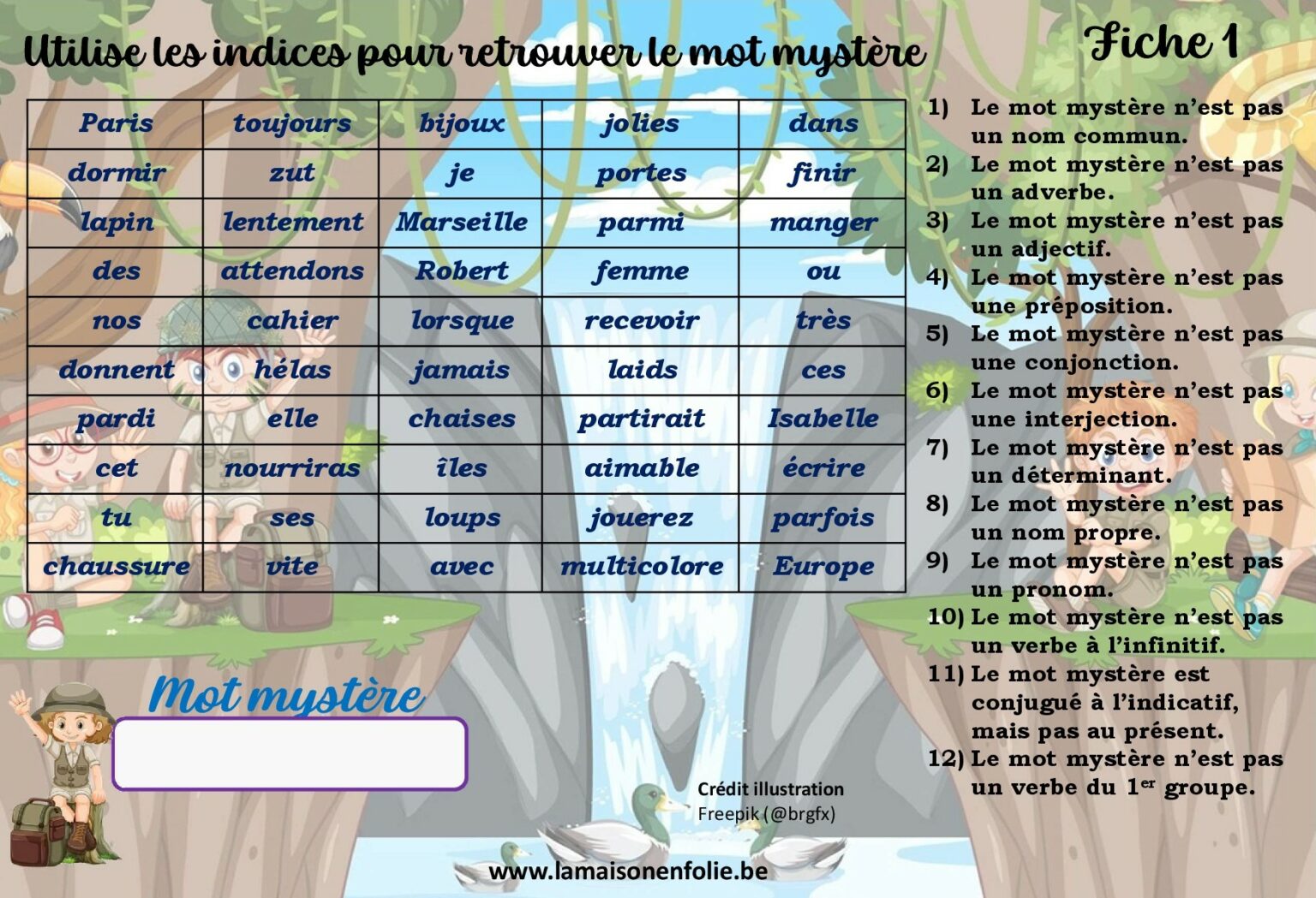 A la recherche du mot mystère - La maison en folie